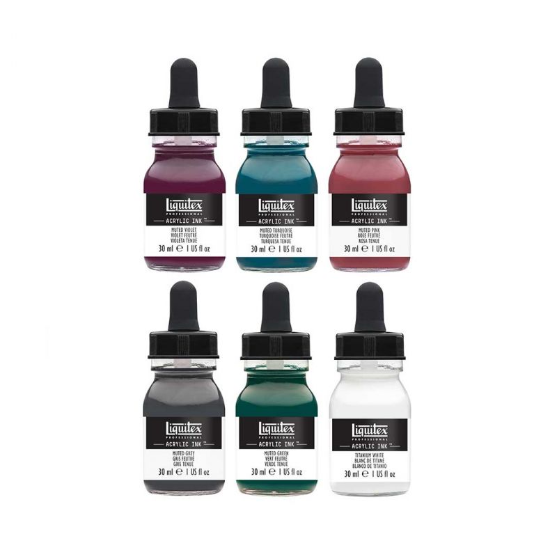 Inchiostri Acrilici Liquitex, Acrylic Ink Muted 6 pz.